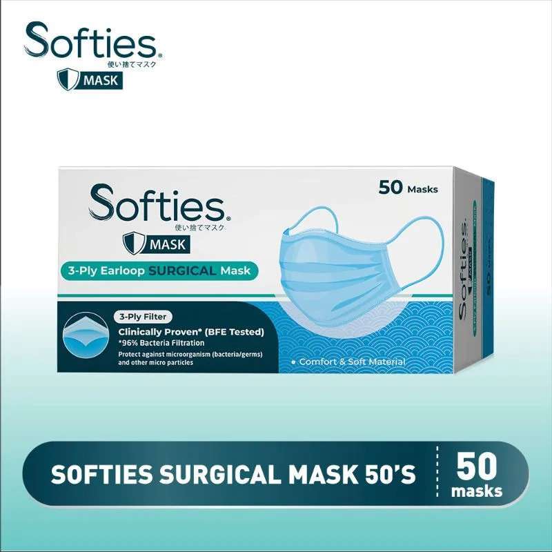 Jual Softies Surgical Mask Masker [3 Ply/ 50 Pcs] Di Seller Nch21 ...