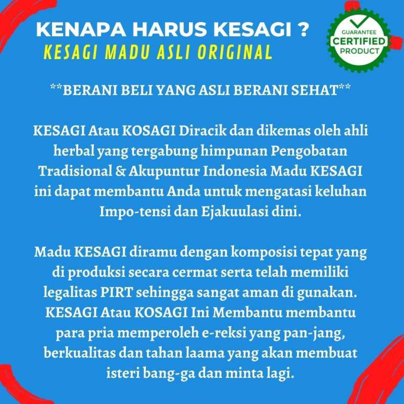 Jual Jual Kesagi Asli Original 100% Libido Obat-kuat Pria Tahan Lama ...