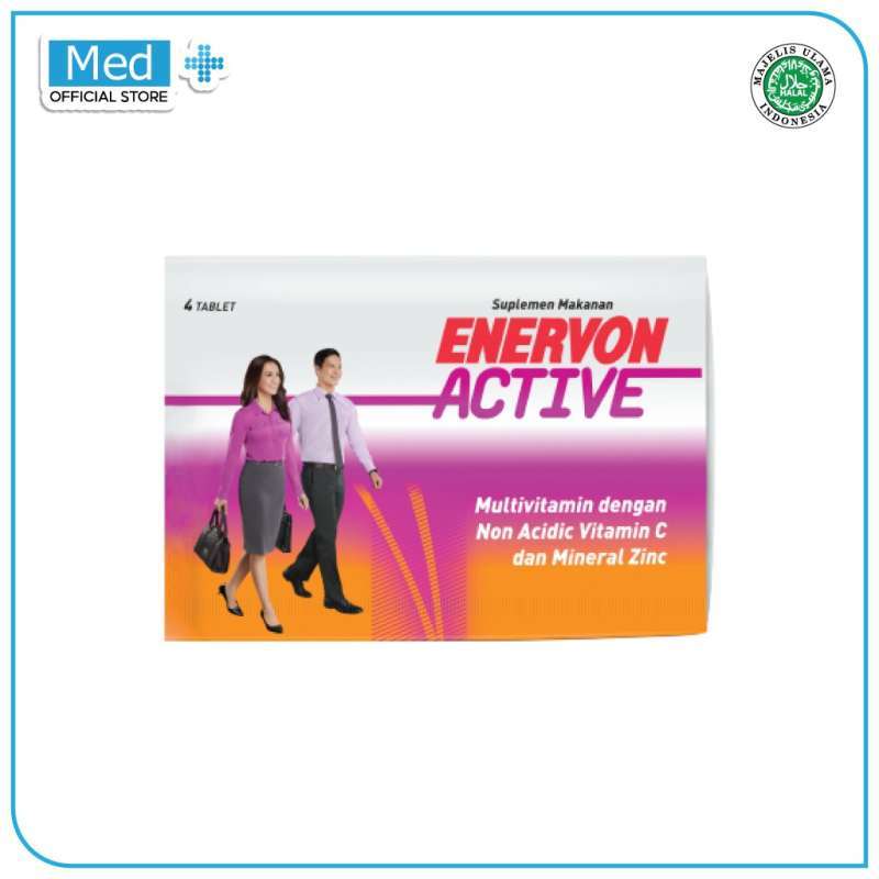 Jual Med+ Enervon C Tablet / Enervon Active 1 Strip Isi 4 Tablet ...