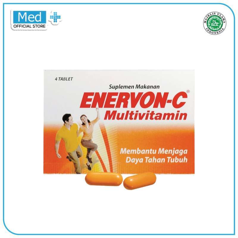 Jual Med+ Enervon C Tablet / Enervon Active 1 Strip Isi 4 Tablet ...