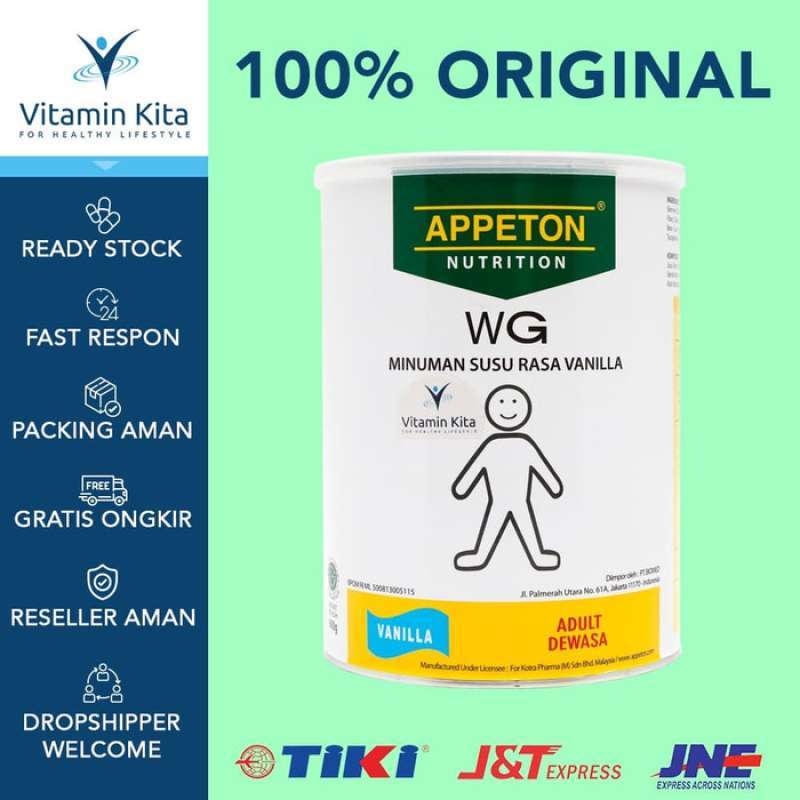 Jual Appeton Weight Gain Rasa Vanilla Susu Penambah Berat Badan [900 g ...