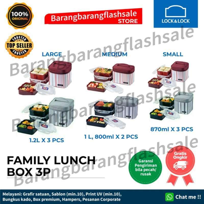 Promo Lock N Lock Family Lunch Box Set Locknlock 3 Pcs Diskon 17% di ...