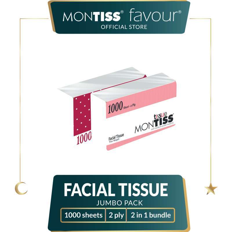 Promo Montiss Facial Tissue 1000 Sheets 2 in 1 Diskon 10% di Seller ...