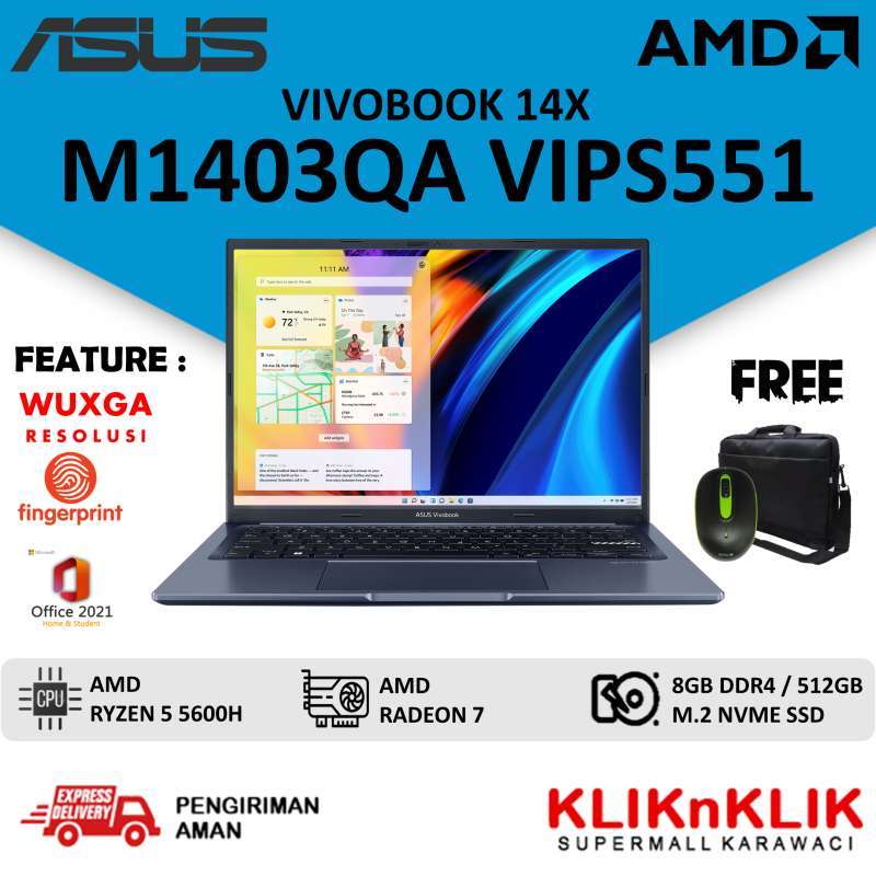 Jual ASUS VIVOBOOK 14X M1403QA VIPS551 AMD RYZEN 5 5600H 8GB 512GB ...
