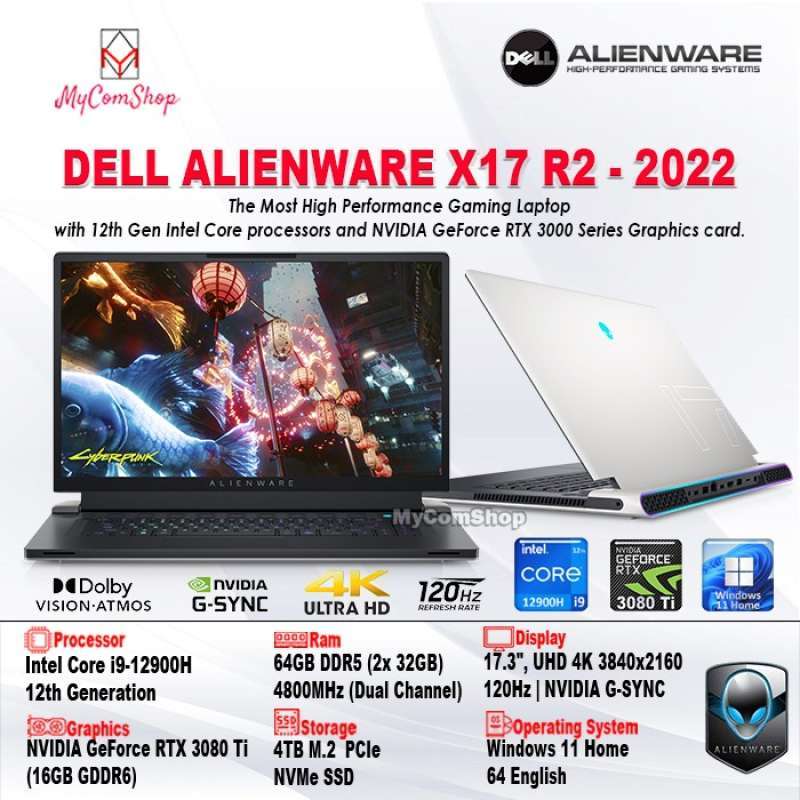 Jual Alienware X17 R2 I9-12900h 64gb Ram 4tb Ssd Rtx 3080ti 16gb 17 4k ...