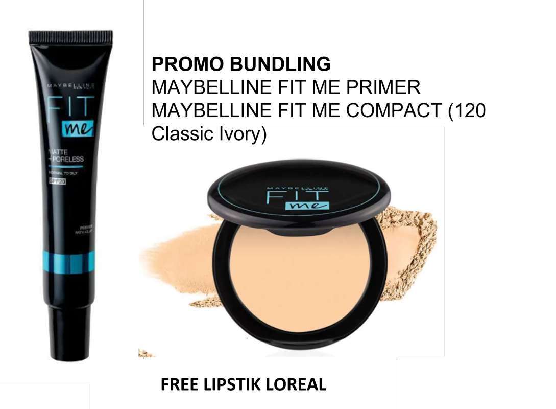 Jual MAYBELLINE FIT ME PRIMER + MAYBELLINE FIT ME COMPACT 120 Classic ...