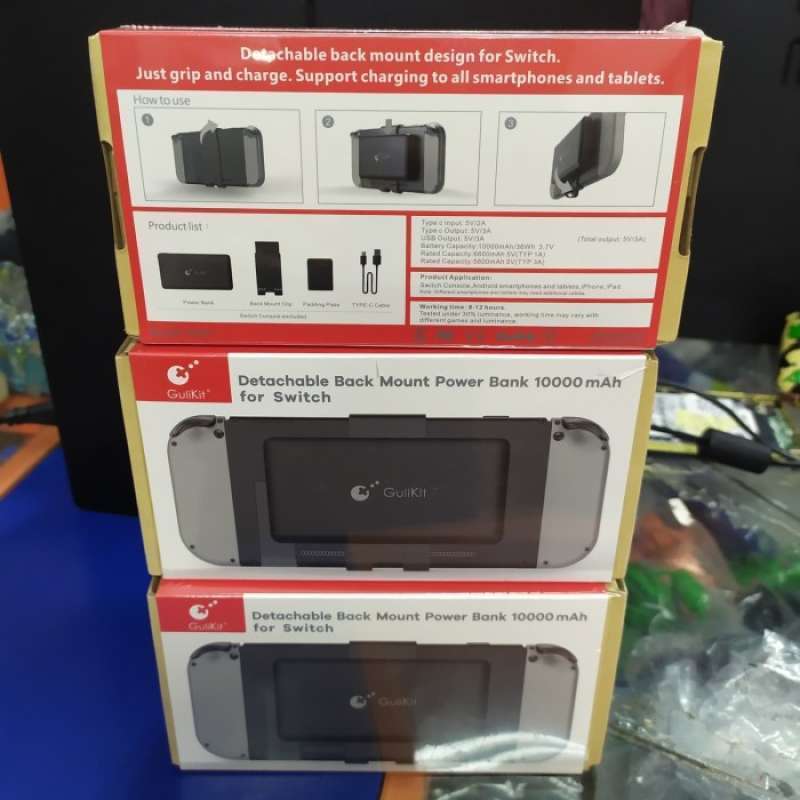 Jual Nintendo Switch Gulikit Detachable Back Mount Power Bank 10000 Mah ...