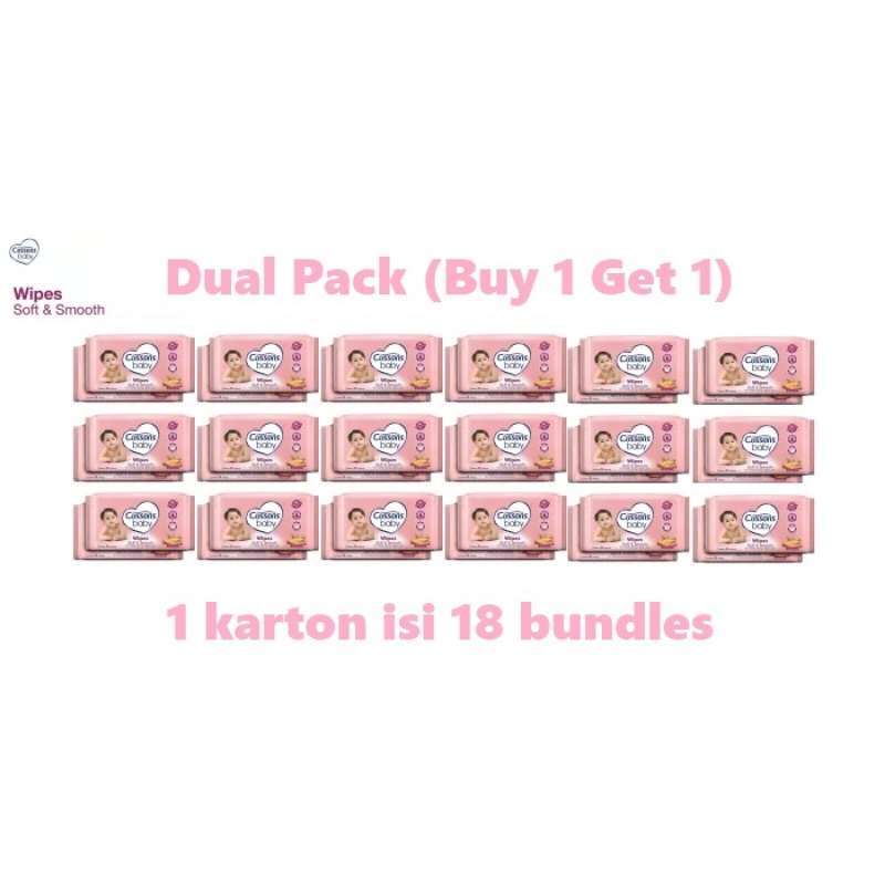 Jual 1 Karton Isi 18pcs Cussons Baby Wipes Buy 1 Get 1 Tissue Basah 50s ...