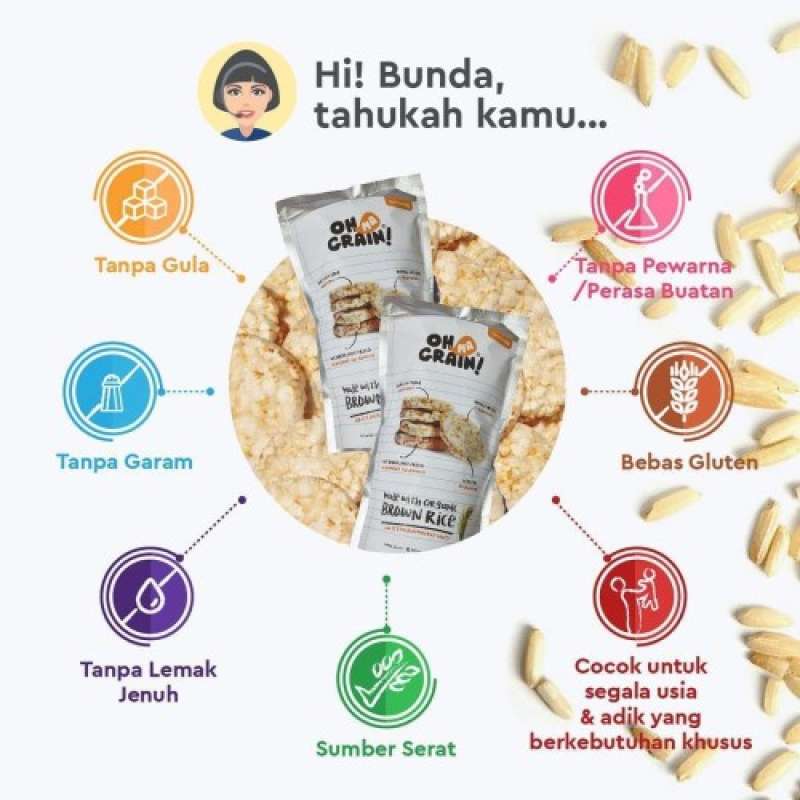 Jual Original Popped Rice Crackers Oh Ma Grain! Snack Sehat Gluten Free ...