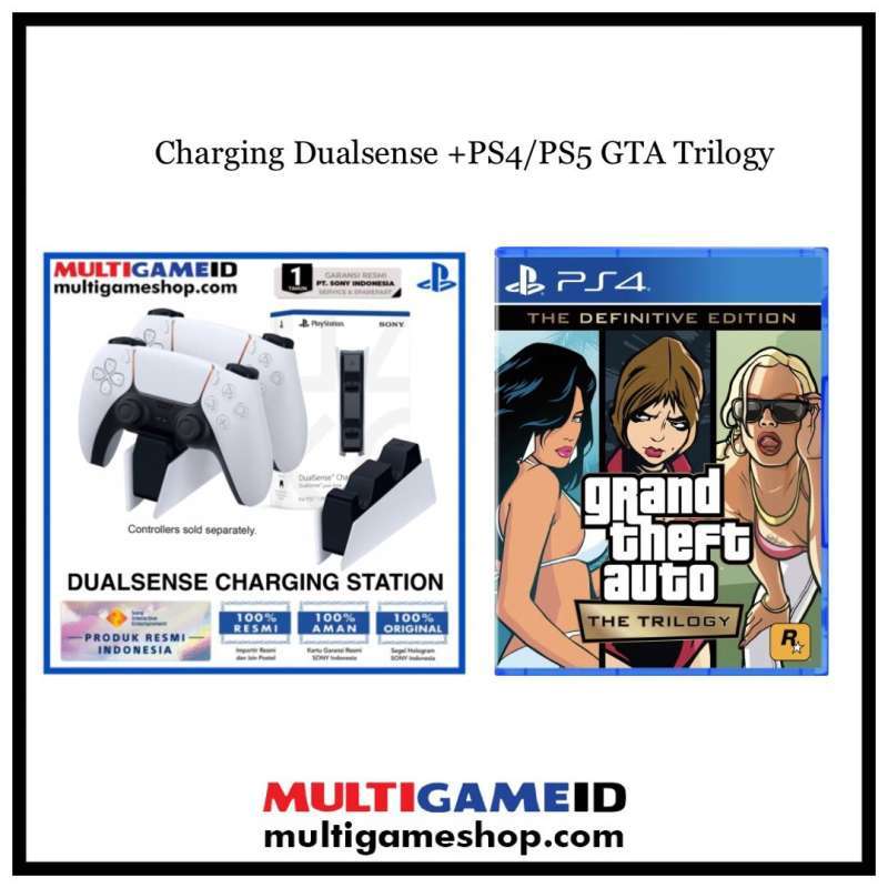 Jual PS5 DualSense Charging Station + PS4 GTA Grand Theft Auto Trilogy ...