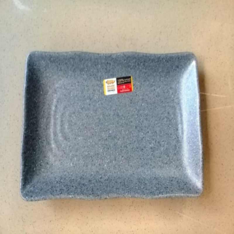 Promo Piring Model Kotak Persegi 8Abu Stone Melamine Golden Dragon ...