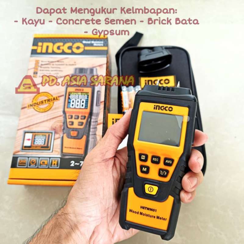 Jual Wood Moisture Meter INGCO HETWM01 Test Ukur Kadar Air Kelembapan ...