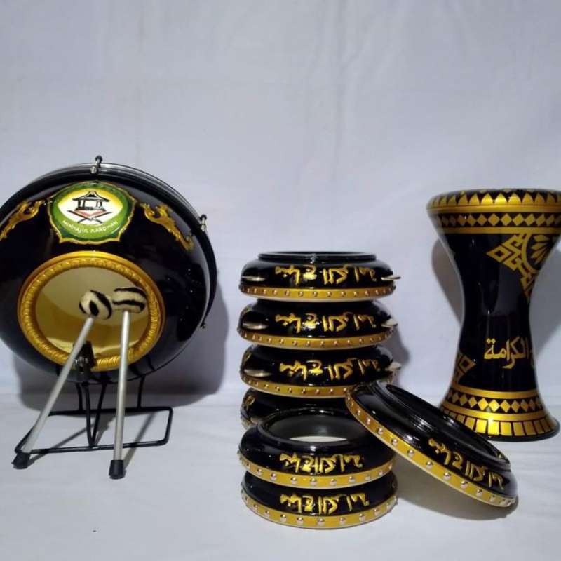 Jual Rebana Hadroh Banjari Jepara Kayu Mahoni 1 Set Lengkap OA ...