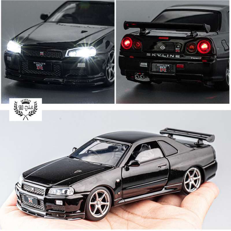 Jual DIECAST MINIATUR MOBIL NISSAN GTR SKYLINE R34 MIDNIGHT CLUB SKALA ...