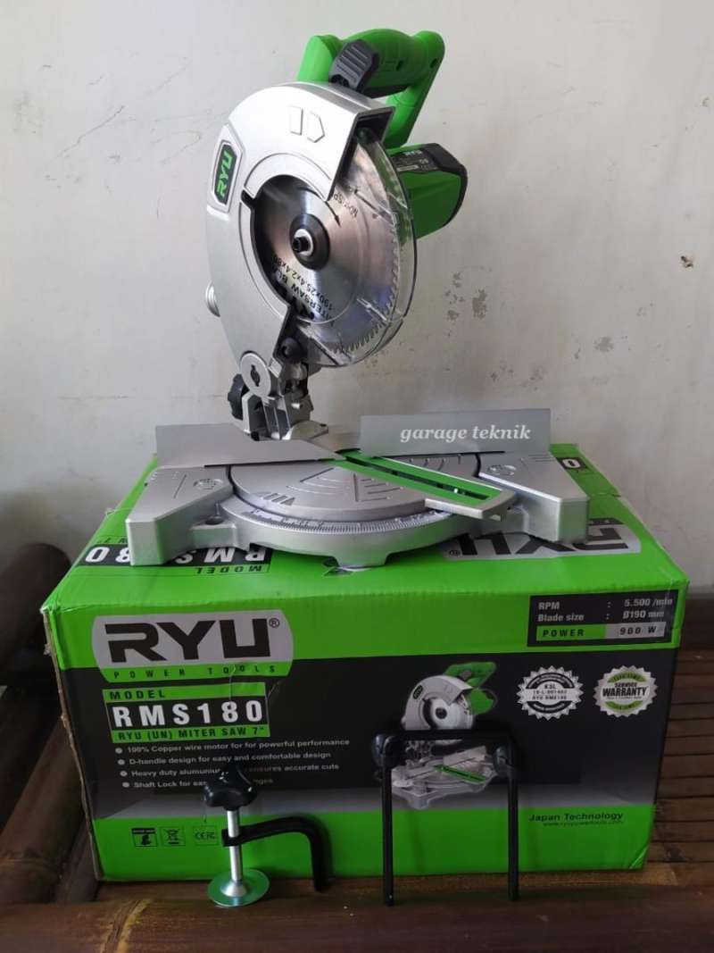 Jual RYU RMS 180 Mesin Potong Alumunium Kayu Miter Saw 7 inch / Miter ...