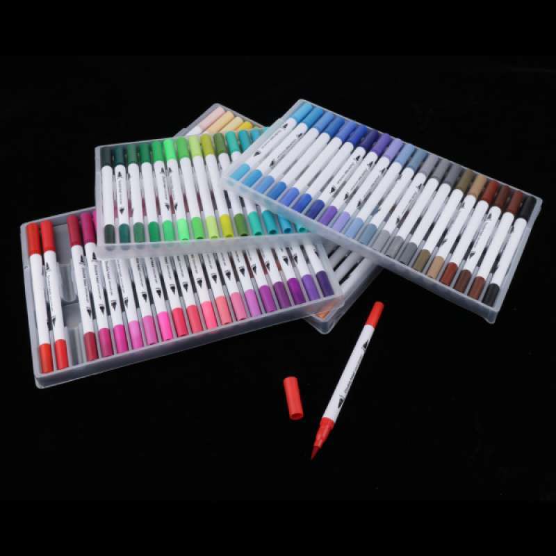 Jual 80 Color Water Based Pens Art Markers Dual Tip Permanent for ...