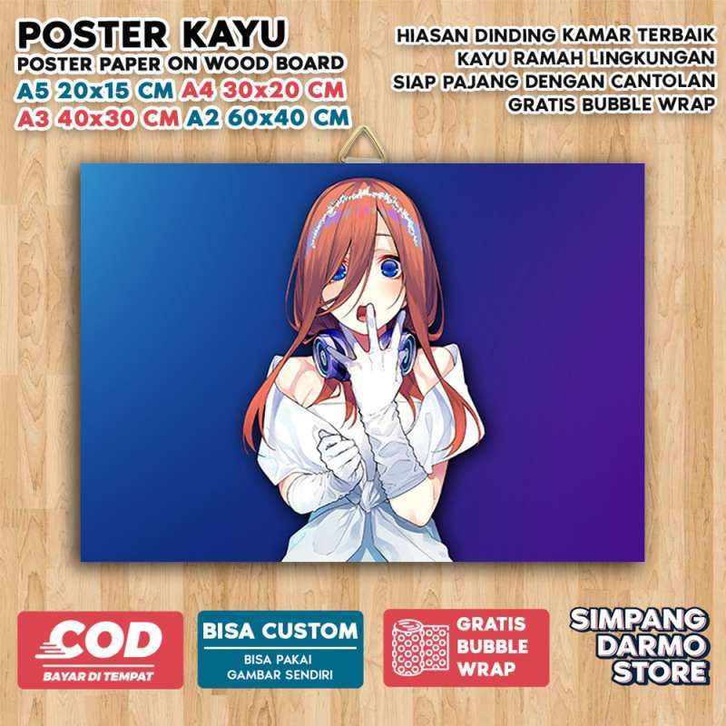 Jual Poster Kayu GoToubun no Hanayome Aestehic Tema Anime Go-Toubun ...