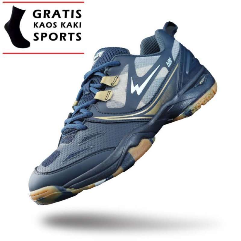Jual Sepatu Badminton Eagle Jet Pro Warna Navy Gold Original Di Seller ...