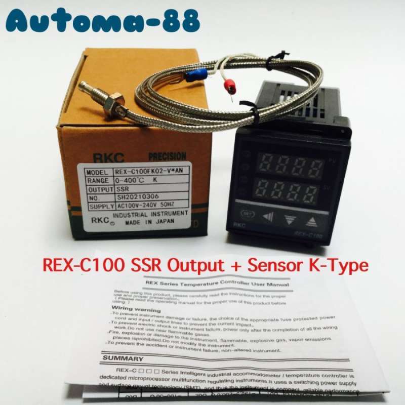 Promo THERMOSTAT PID CONTROLLER REX-C100 SSR OUTPUT + THERMOCOUPLE SENSOR Diskon 33% di Seller ...