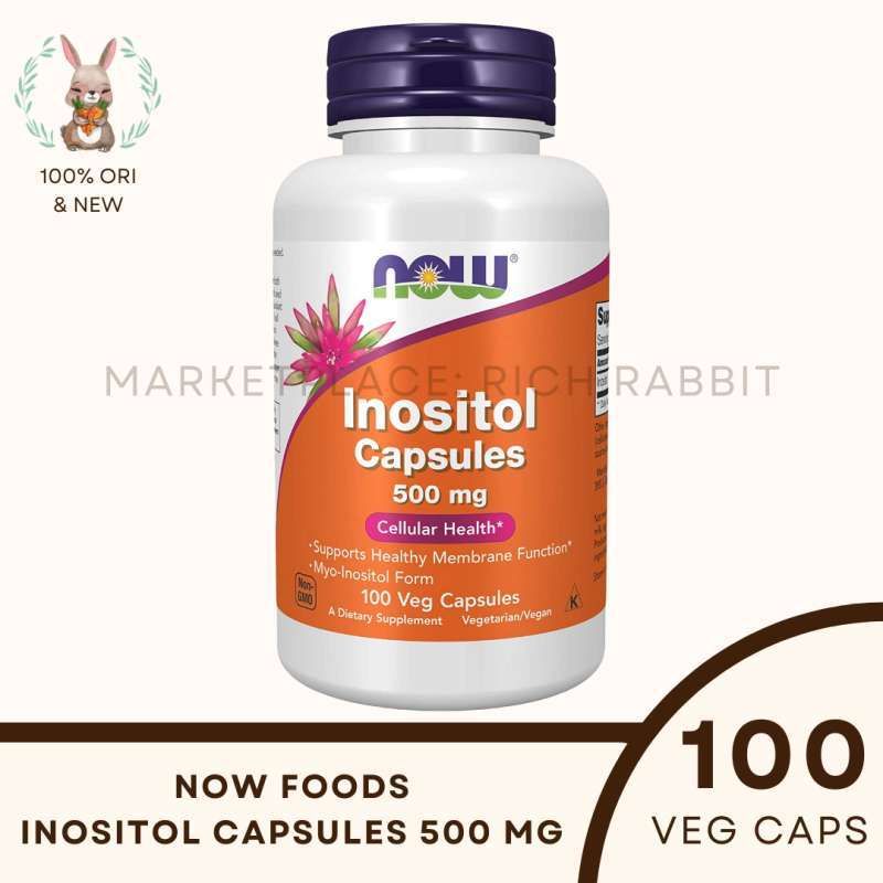 Jual NOW Foods Inositol 500 mg PCOS Membrane Functions 100 Veg Capsules ...