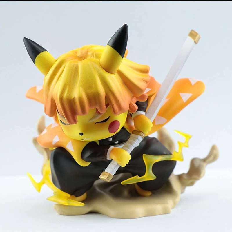 Jual Action Figure Anime Demon Slayer x Pikachu Mini Ukuran 10CM ...