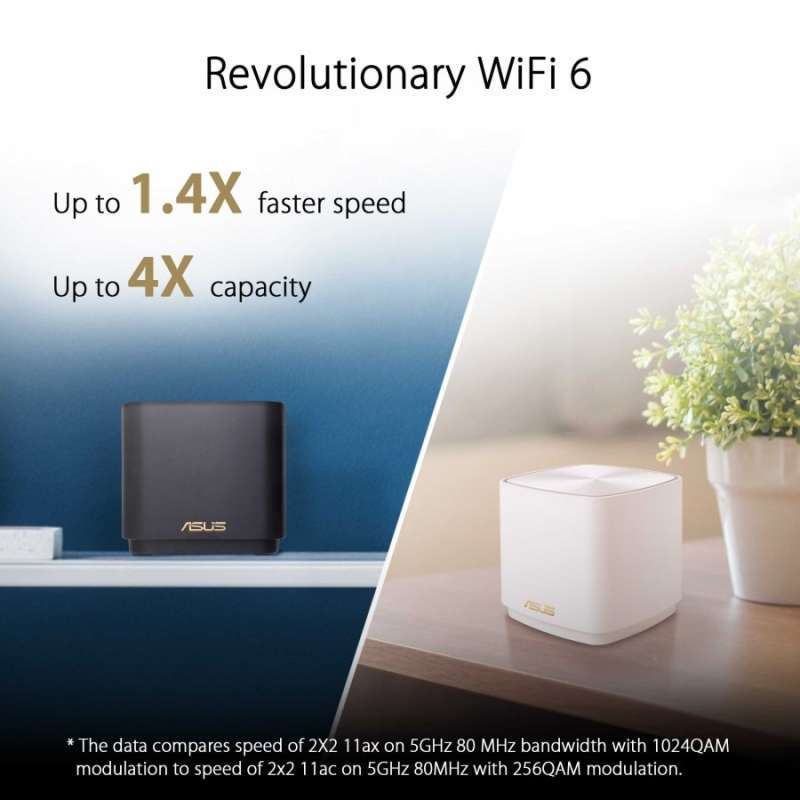 Promo Asus Zenwifi Ax Mini (xd4) Black (2 Pack) Whole Home Mesh Wifi 6 ...
