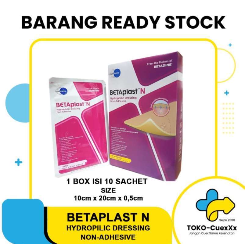 Jual Betaplast N Hydropilic Dressing Non-adhesive Kasa Luka Steril Di ...