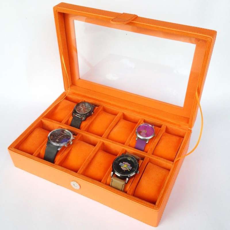 Jual Kotak Jam isi 12 warna Oren / Box Jam / Tempat Jam Tangan / Watch ...