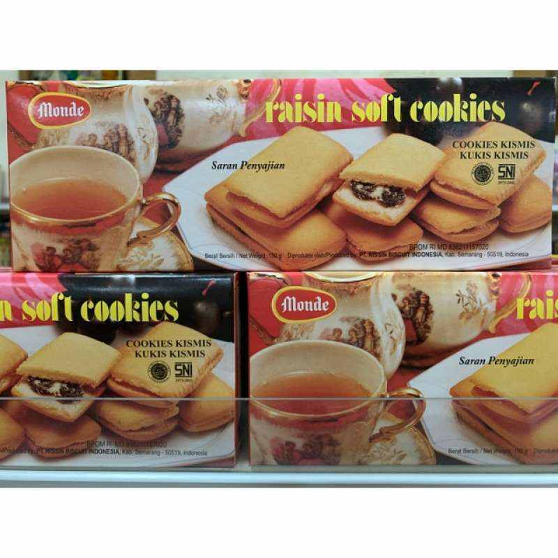 Jual Monde - biskuit Monde Raisin Soft Cookies Snack box - 150gr di ...