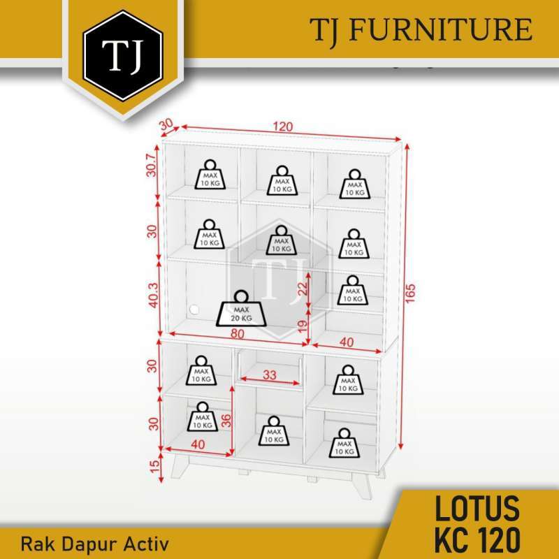Jual Activ Kichen Cabinet Lotus Kc 120 Lemari Dapur / Rak Kabinet Dapur ...