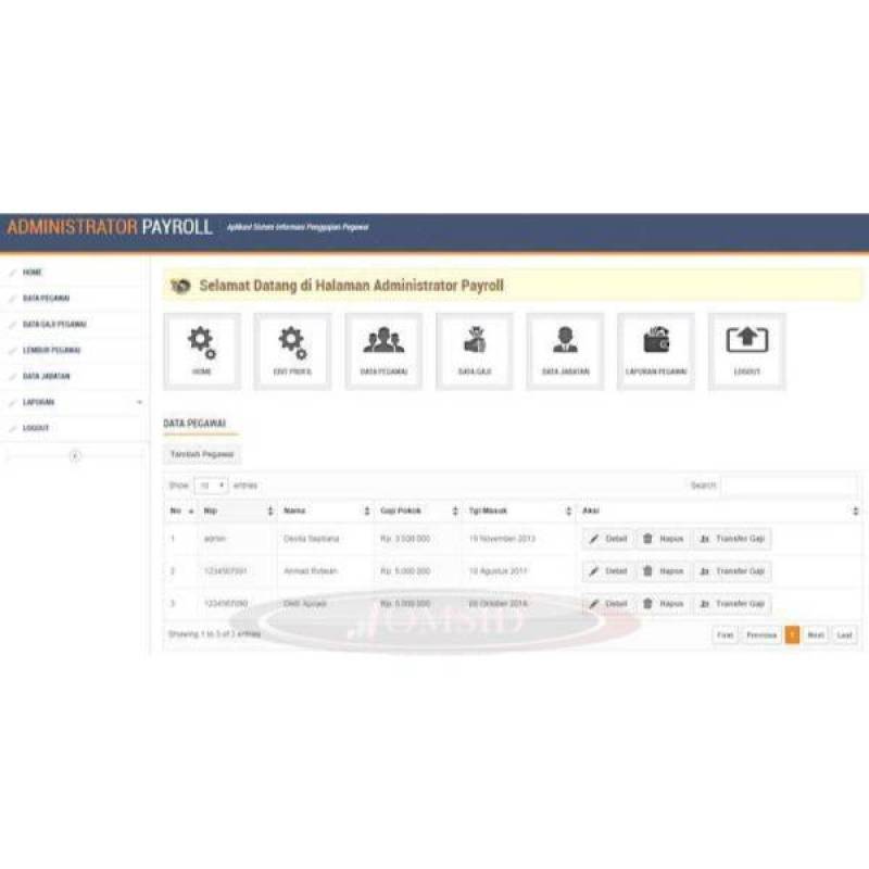 Jual Source Code Aplikasi Sistem Informasi Penggajian Pegawai Payroll Berbasis Php And Mysql Di