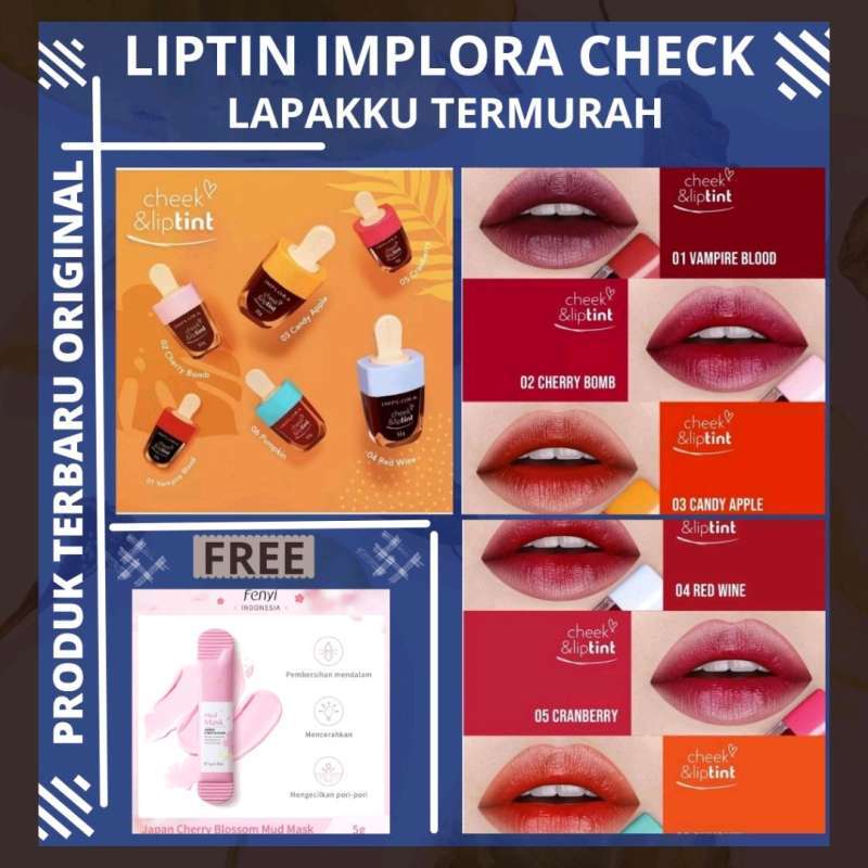Promo LIPTIN IMPLORA CHECK 3 PCS NEW MURAH / LIPTIN MURAH BANGET Diskon ...