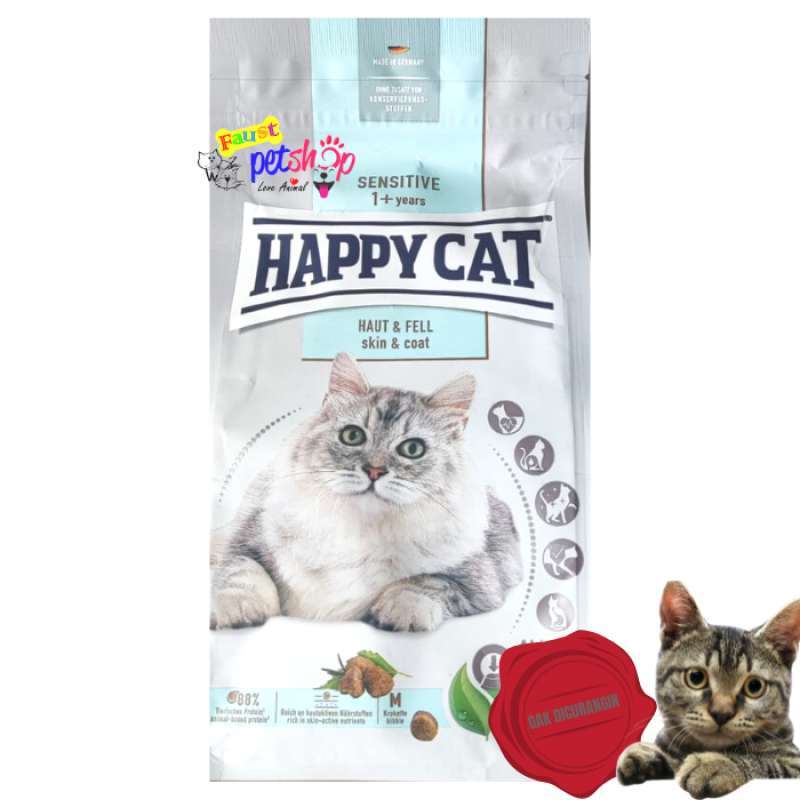 Jual Happy Cat Sensitive Skin & Coat 300 Gr Makanan Kucing Kering Dry ...