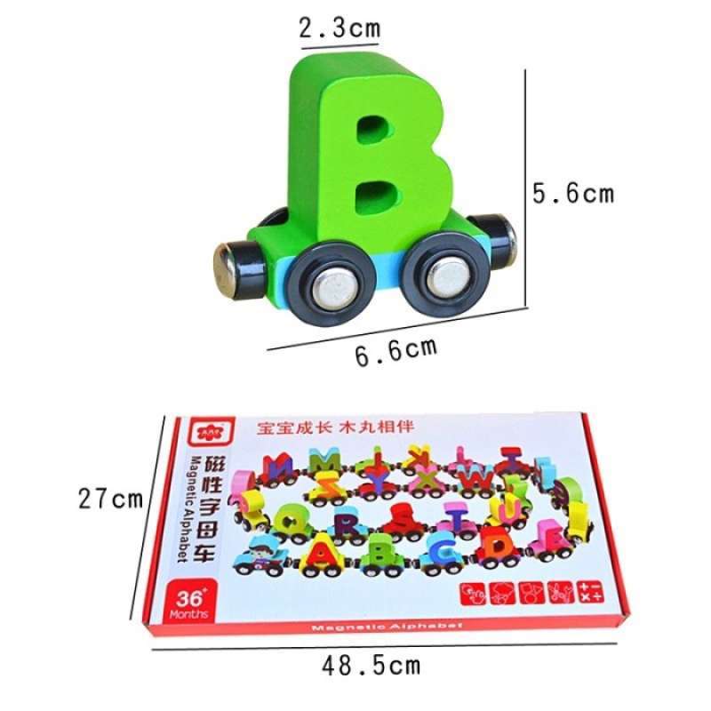 Promo magnetic alphabeth number trains set - kereta huruf nomor - Huruf ...