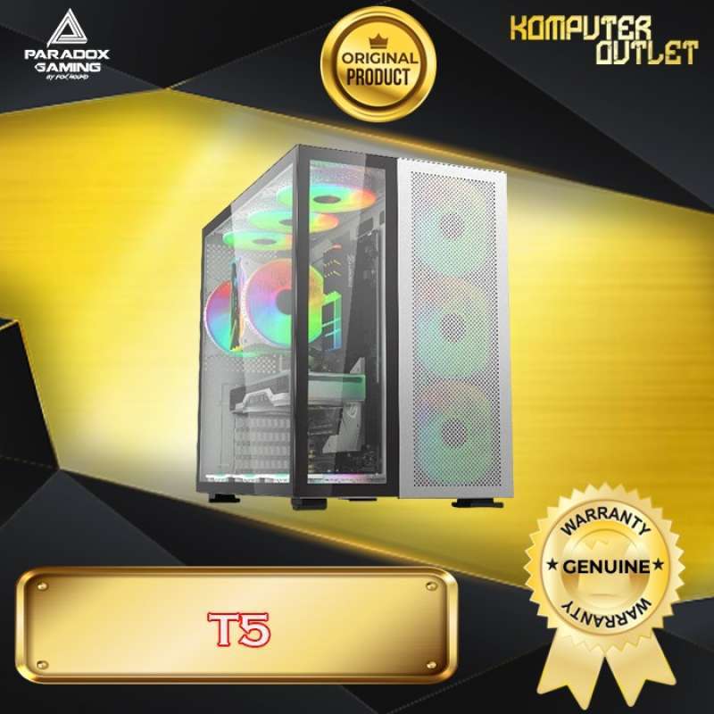 Jual Paradox Gaming T5 Argb Dual Chamber Tempered Glass E-atx Gaming ...