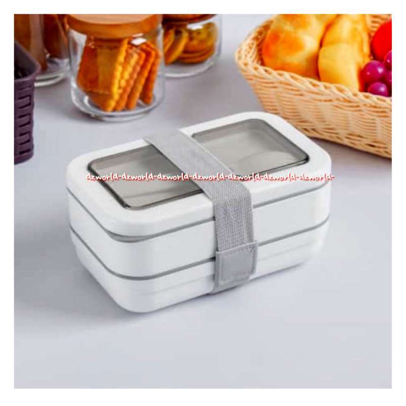 Jual Kris Lunch Box Square White 2tier Tempat Makan Kotak 2tingkat Satu ...