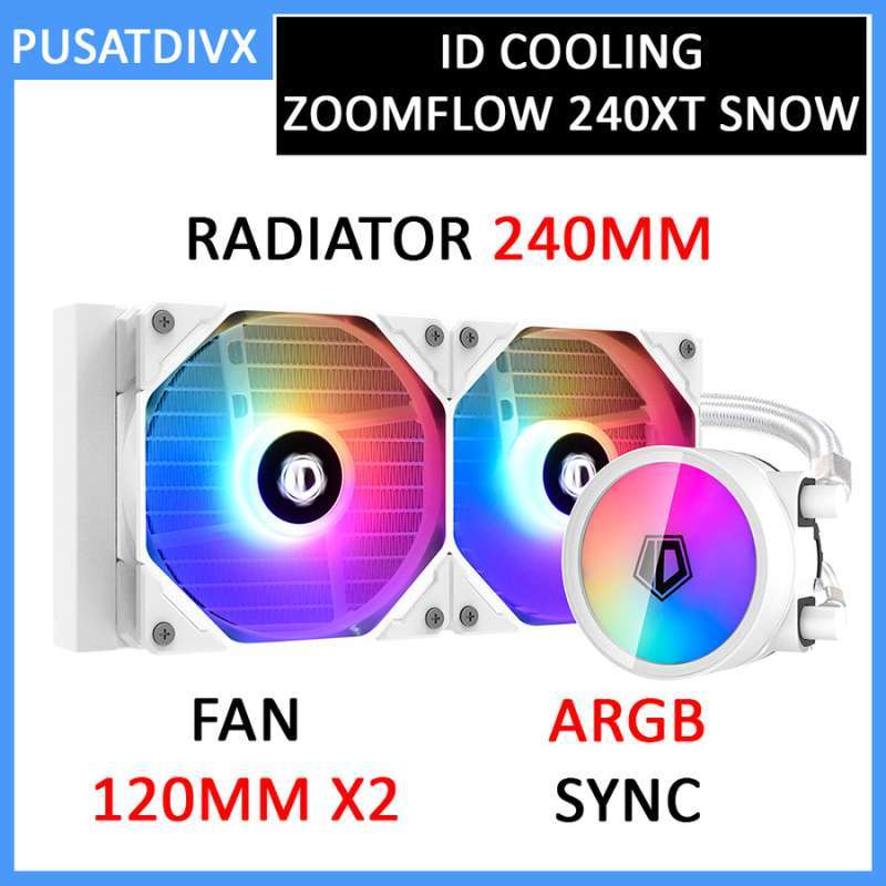 Jual Pusatdivx Id Cooling Zoomflow 240 Xt Snow Argb Aio Water Cooling ...