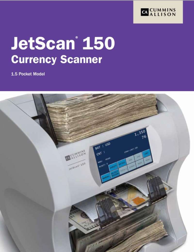 Jual Mesin Hitung & Deteksi & Sortir Uang Cummins Allison Jetscan 150 ...