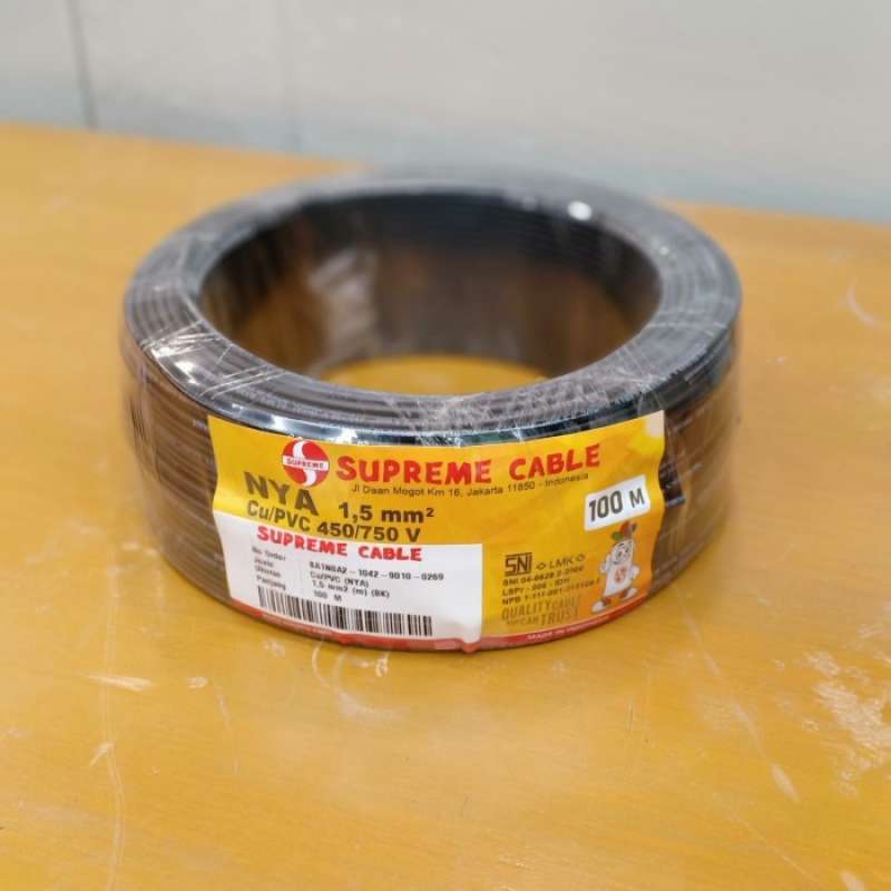 Promo Kabel Listrik Serabut NYAF 1,5mm SUPREME Hitam Roll 100m Diskon 23% di Seller Gamma Store ...