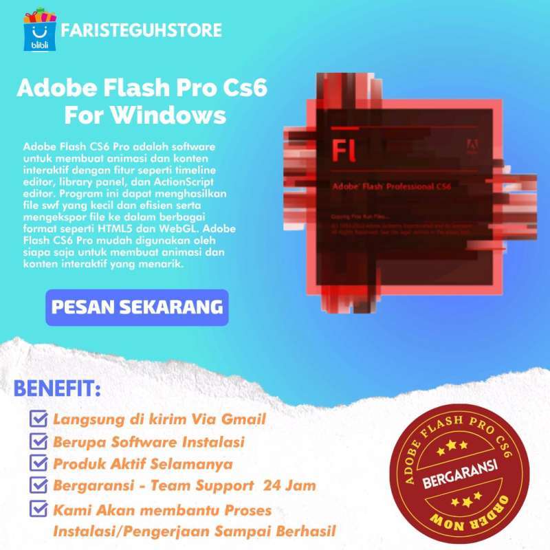 Jual Instalasi Flash Cs6 Software Editing Video Full Version Lifetime Di Seller Faristeguhstore ...