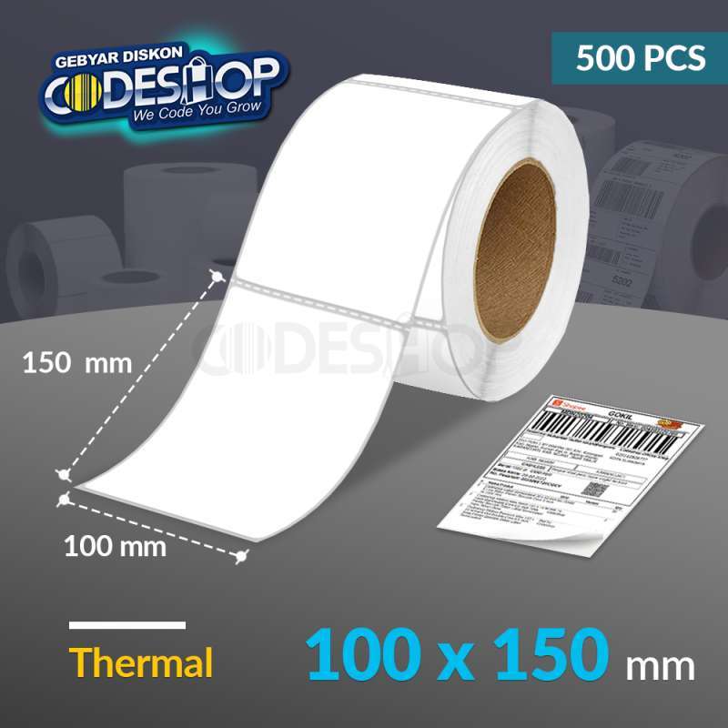 Jual Codeshop Label Thermal 100 X 150 Mm A6 1 Line Core 3 Inch Isi 500 Pcs Printer Barcode Di ...