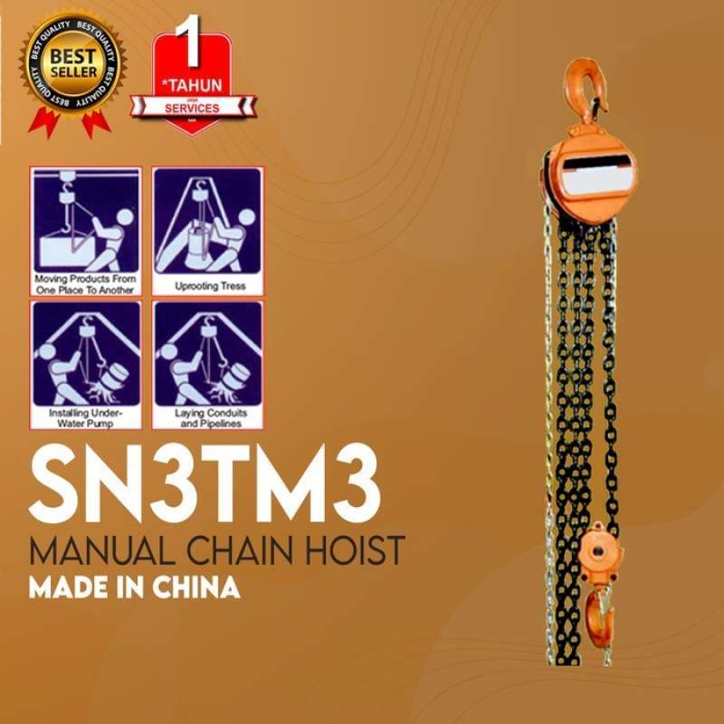 Jual Mesin Angkat Barang Kerekan Manual Takel Chain Hoist 3 T X 3 M ...