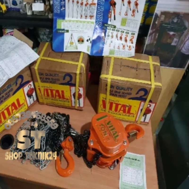 Promo Chain Block VITAL 1 Ton x 3 Meter Takel katrol manual Diskon 23% ...