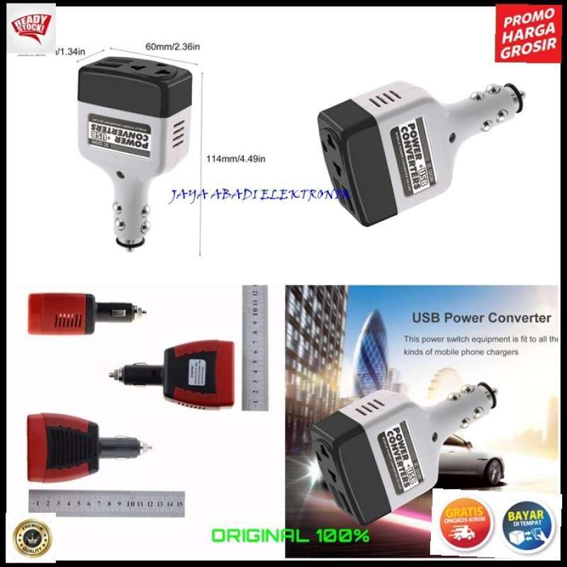 Promo POWER INVERTER USB AKI ACU DC TO AC LISTRIK ADAPTOR MOBIL CAR ...