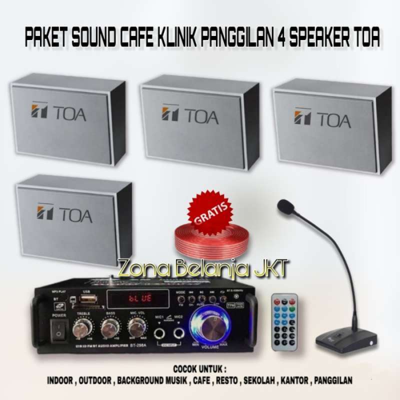 Promo Paket Sound TOA Speaker Cafe Klinik Panggilan 4 Speaker (Mini 3B ...