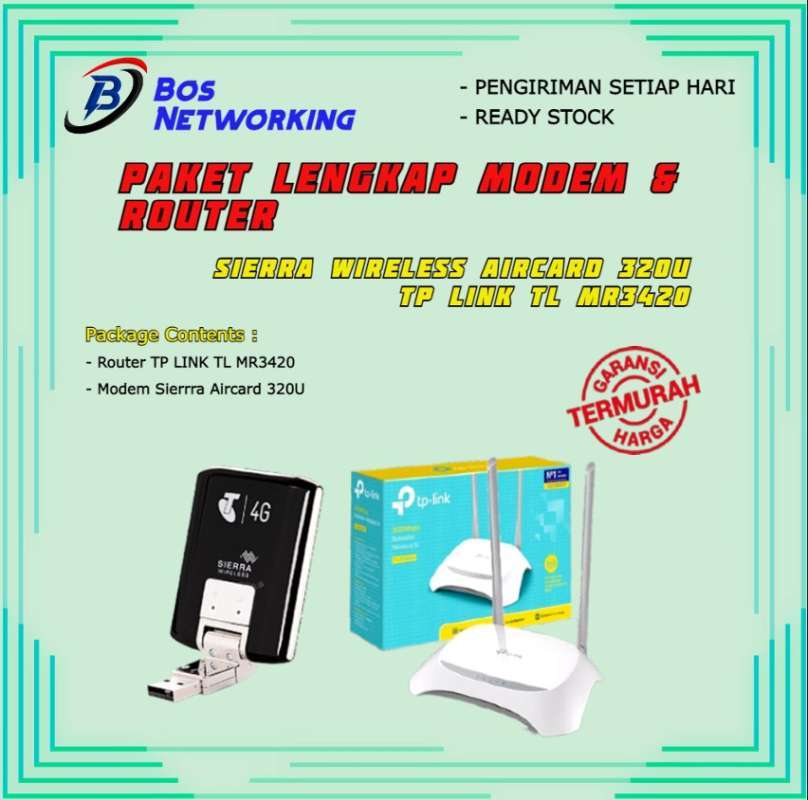 Jual Paket Modem Sierra Wireless Router Tp Link Tl Mr3420 Di Seller Bos ...