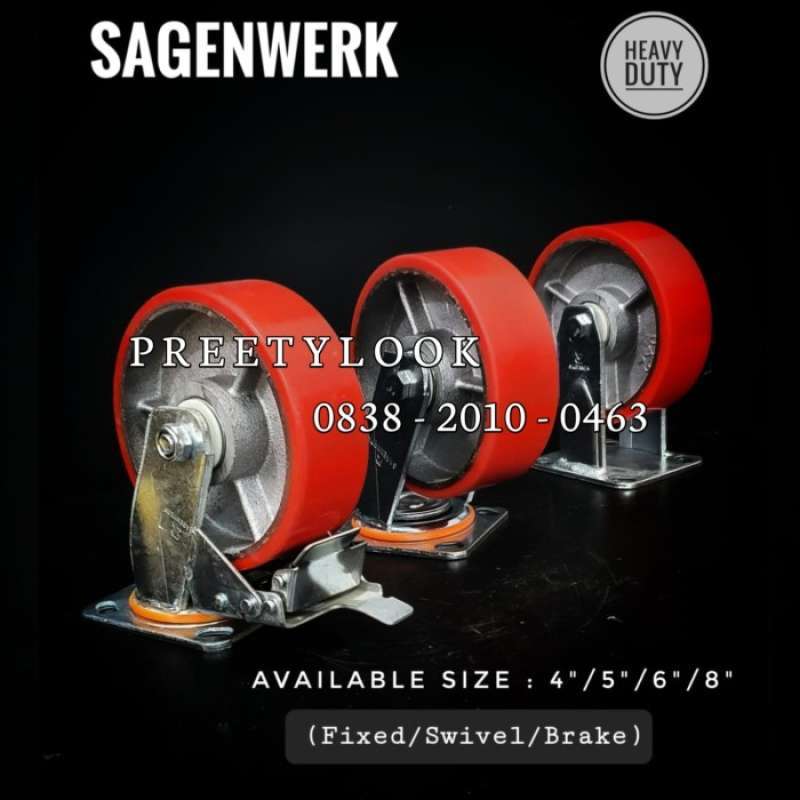 Promo Roda Troli 4 Inch PU Heavy Duty Sagenwerk Roda Caster Roda Troly ...