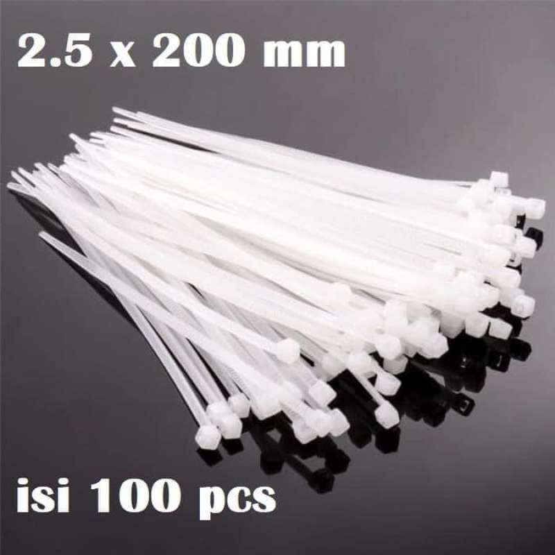 Jual Kabel Ties 20 Cm Cable Ties 2.5 X 200 Mm Nylon Cable Tie 100 Pcs ...