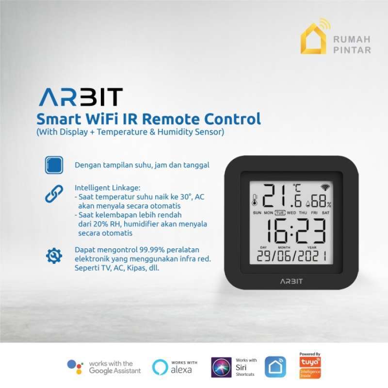 Jual Arbit - Smart Wifi Ir Remote Temperature & Humidity Sensor Display ...