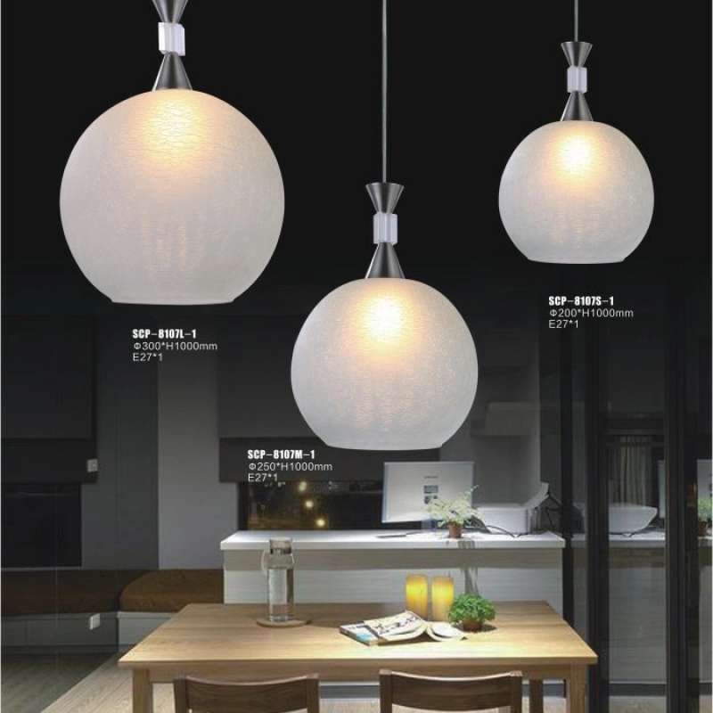 Jual Lampu Gantung Modern Minimalis Bulat Kaca Warna Putih Di Seller ...